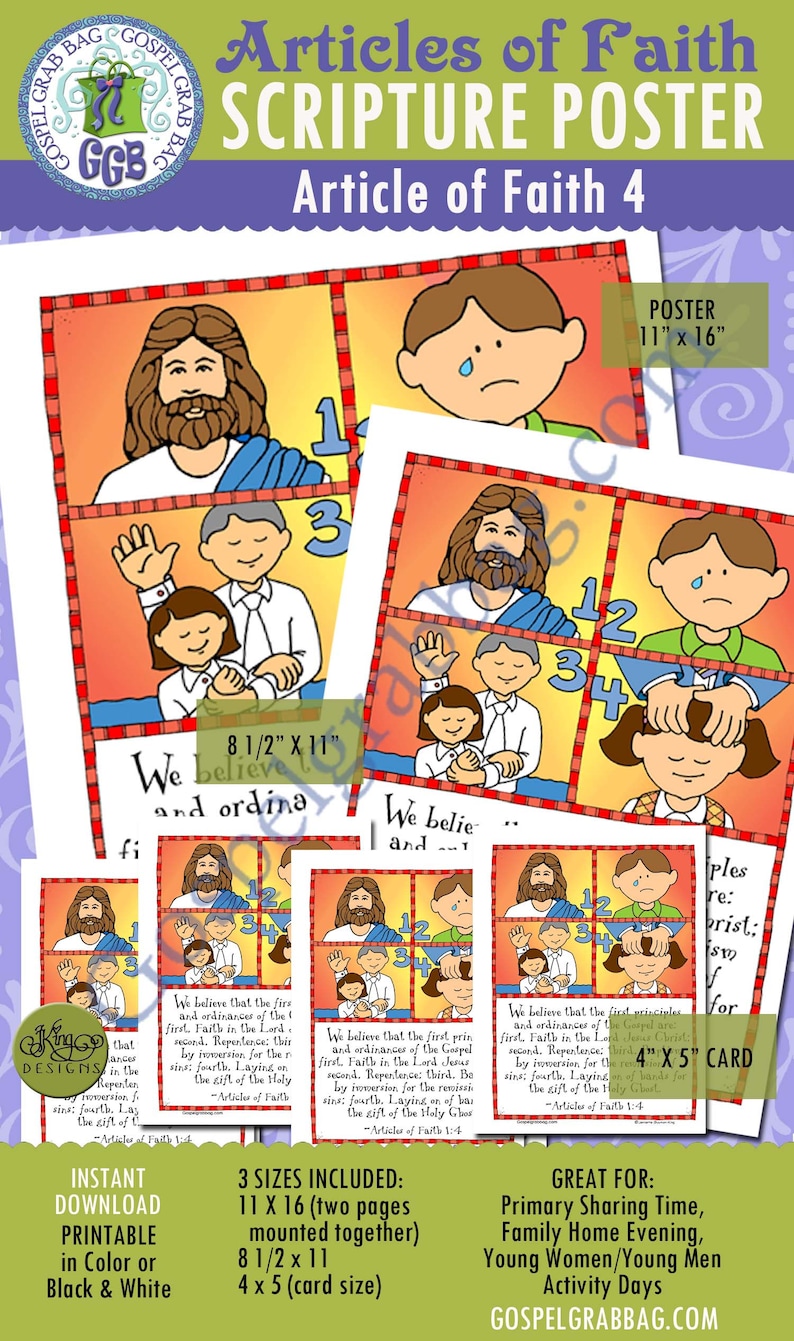 LDS Sharing Time, Baptismal Covenants - Post-and-present Activity ...