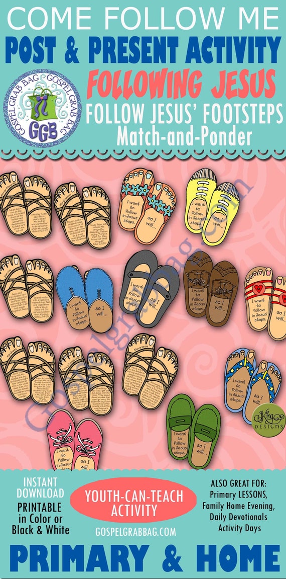 POSTER ACTIVITY. Following Jesus Footsteps Match and Ponder. - Etsy