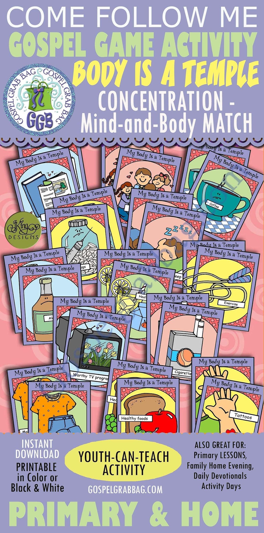 ACTIVITY My Body is a Temple - Healthy Choices (match Game) Lesson ...