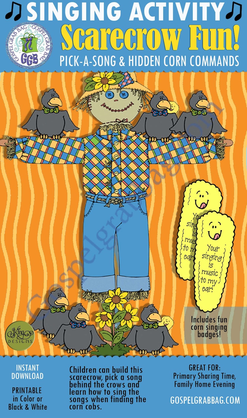 Primary Music Singing Activity, “scarecrow Fun! – Build a Scarecrow ...
