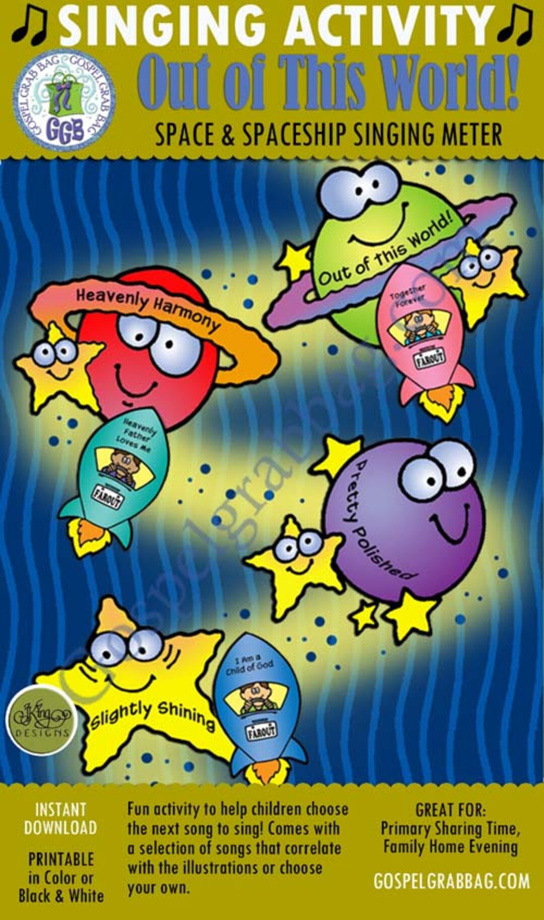 Primary Music Singing Activity, "out of This World" PLANET Singing ...