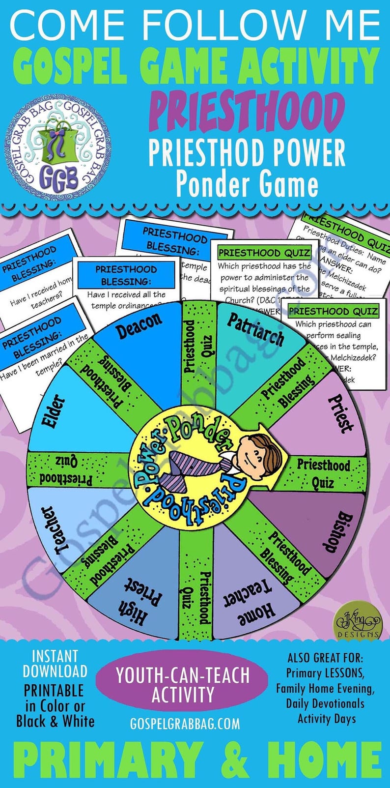 PRIESTHOOD - Sharing Time Anytime KIT: Priesthood Power Ponder Game - 3 ...