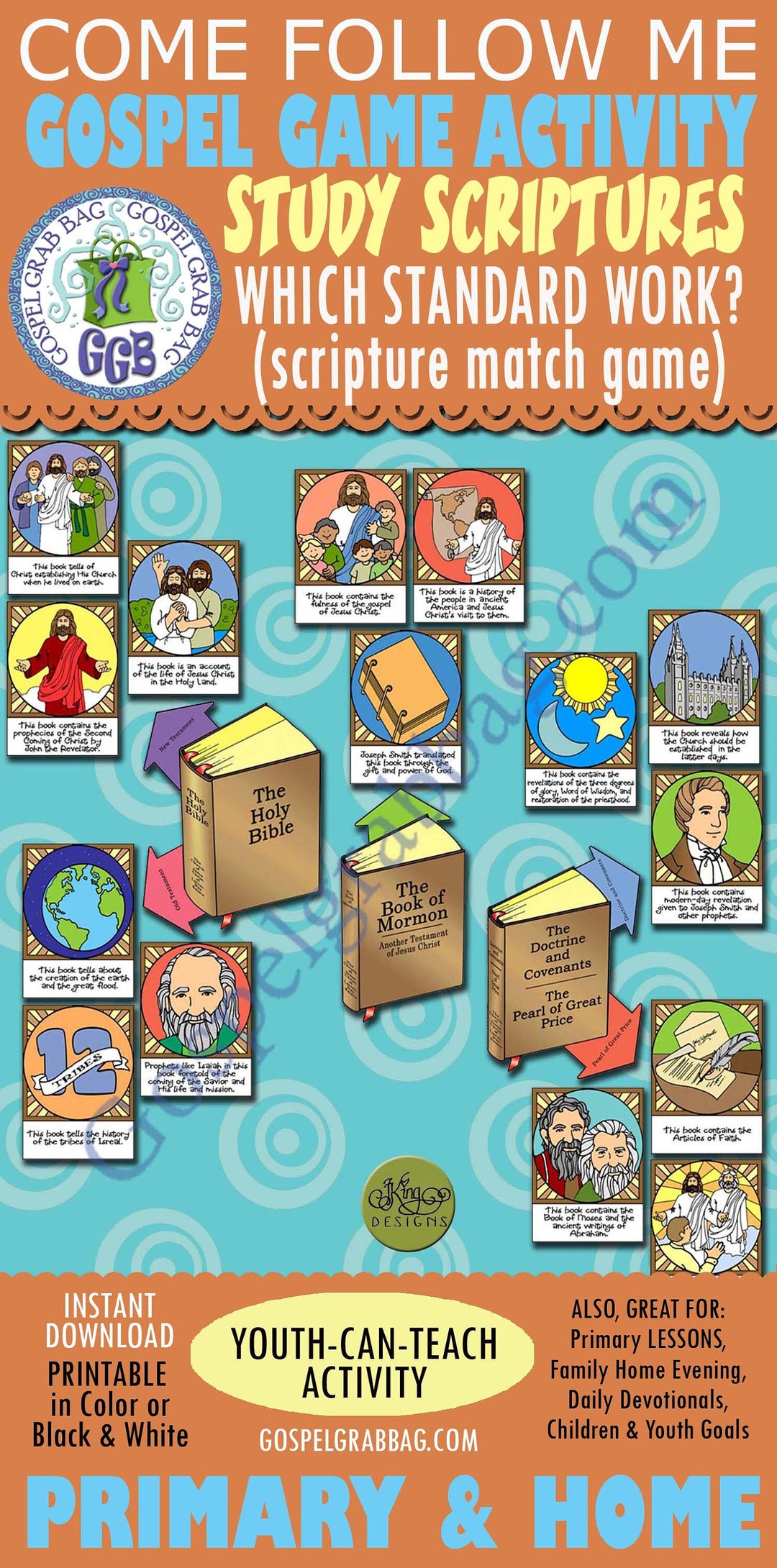 STUDY SCRIPTURES Match Game Featuring Standard Works: Bible, Book of ...