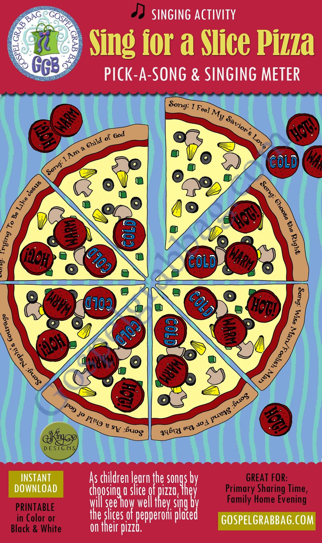 Primary Music Singing Activity, “sing for a Slice” – Pizza Pick-a-song ...