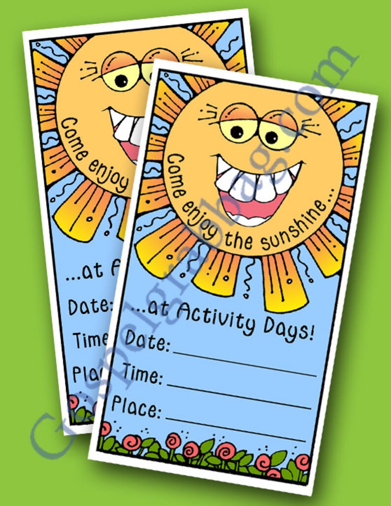 Activity Days Learning & Living the Gospel GOAL 1 -PRINTABLE Invite ...