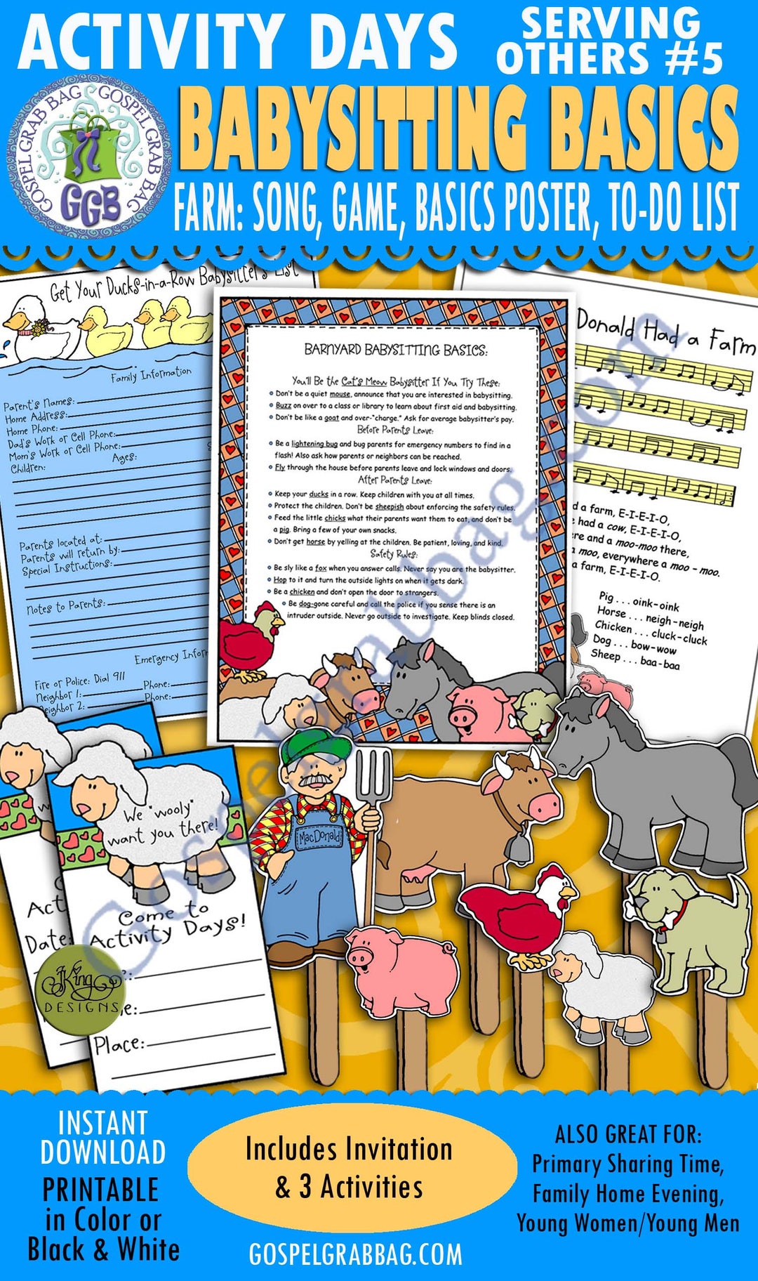 Activity Days Serving Others GOAL 5 (entertain, Protect and Care for ...