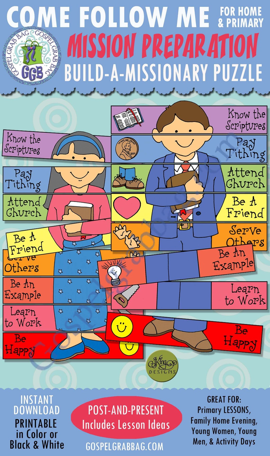 MISSIONARY PREPARATION: Build-a-missionary Puzzle as a | Etsy