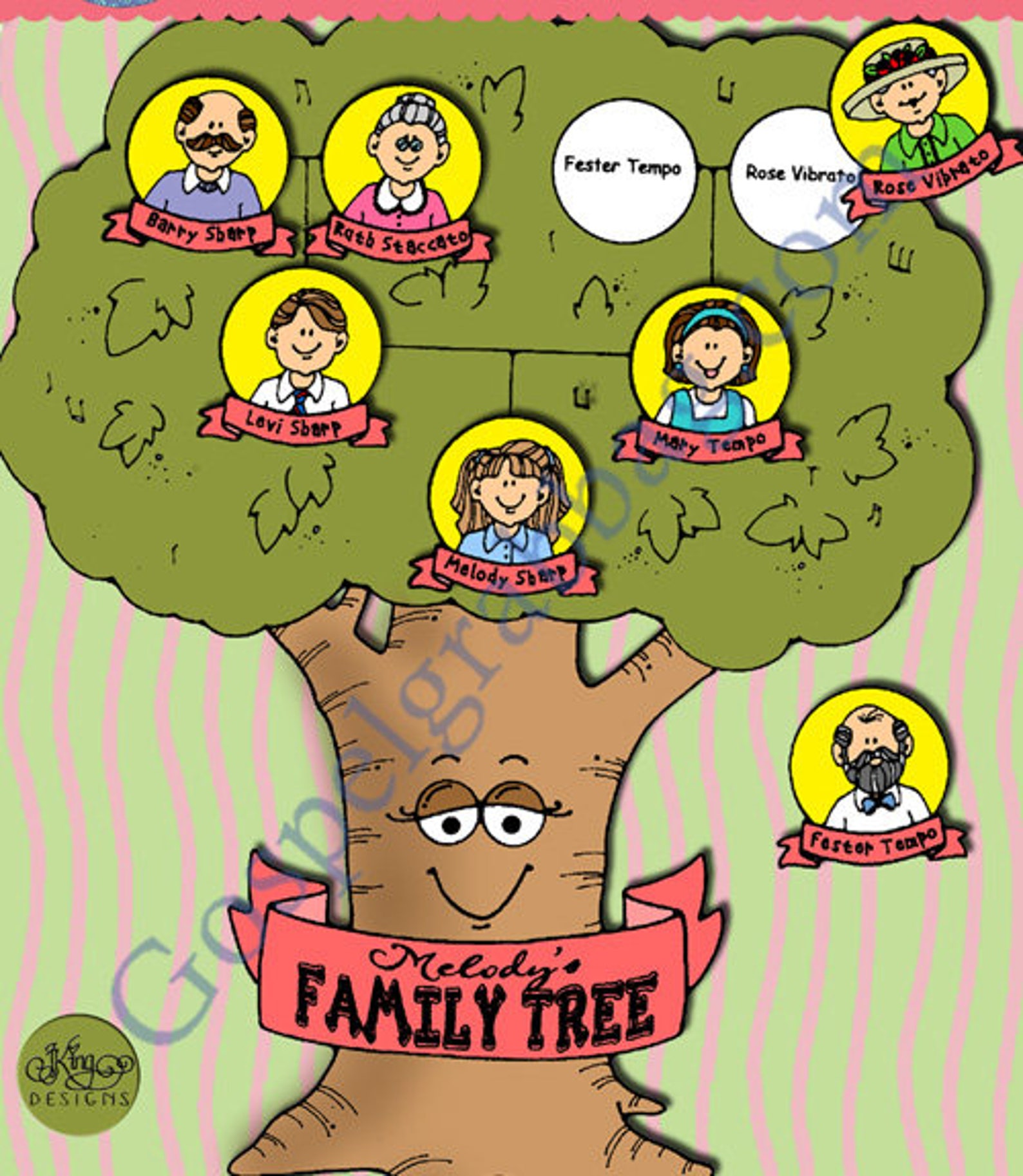 Primary Music Singing Activity, “melody’s Family Tree” Pick-a-song ...