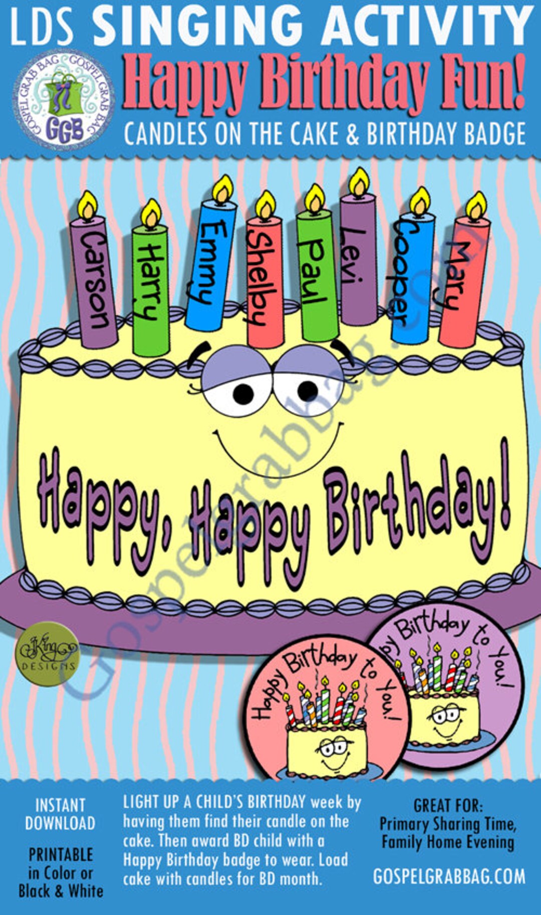 Primary Music Singing Activity, "happy Birthday – Light the Cake" With ...