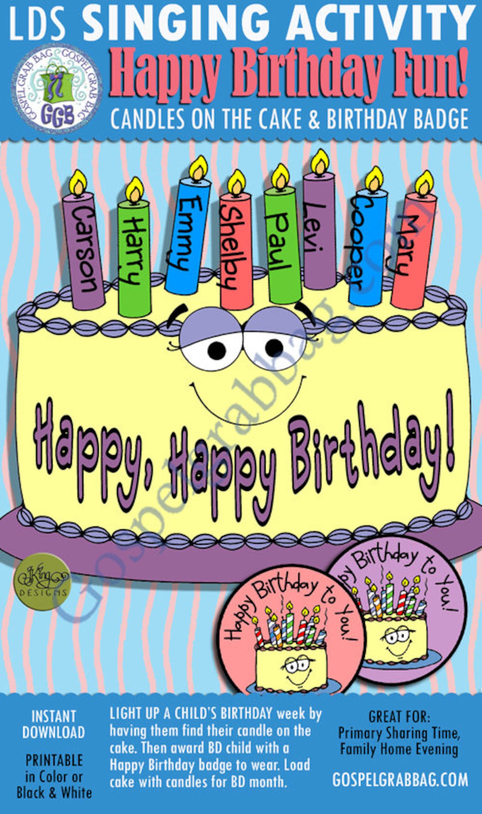 Primary Music Singing Activity, "happy Birthday – Light the Cake" With ...