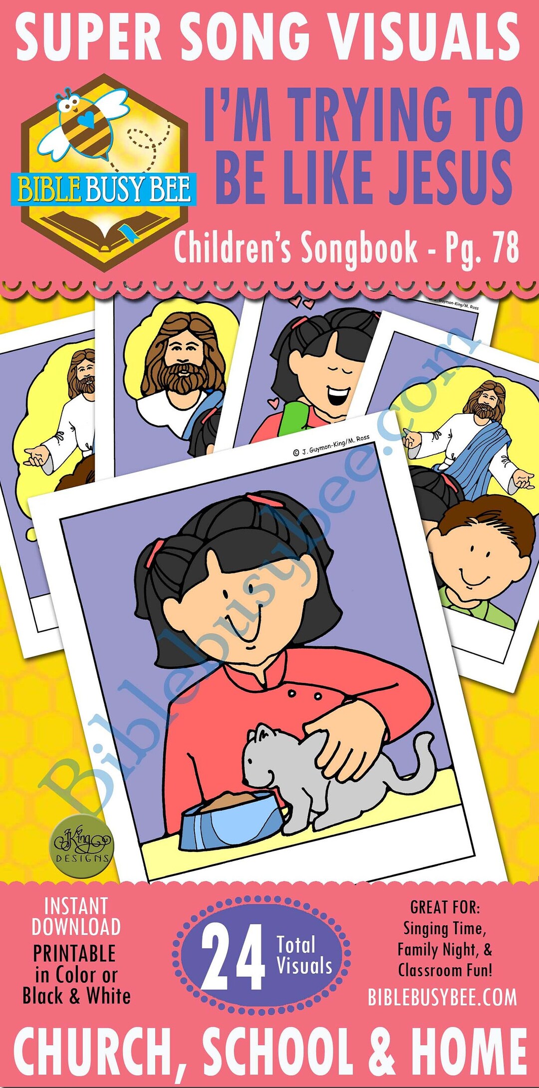 FOLLOW JESUS "i'm Trying to Be Like Jesus" Song Visuals to Match the Song in Children's Songbook ...