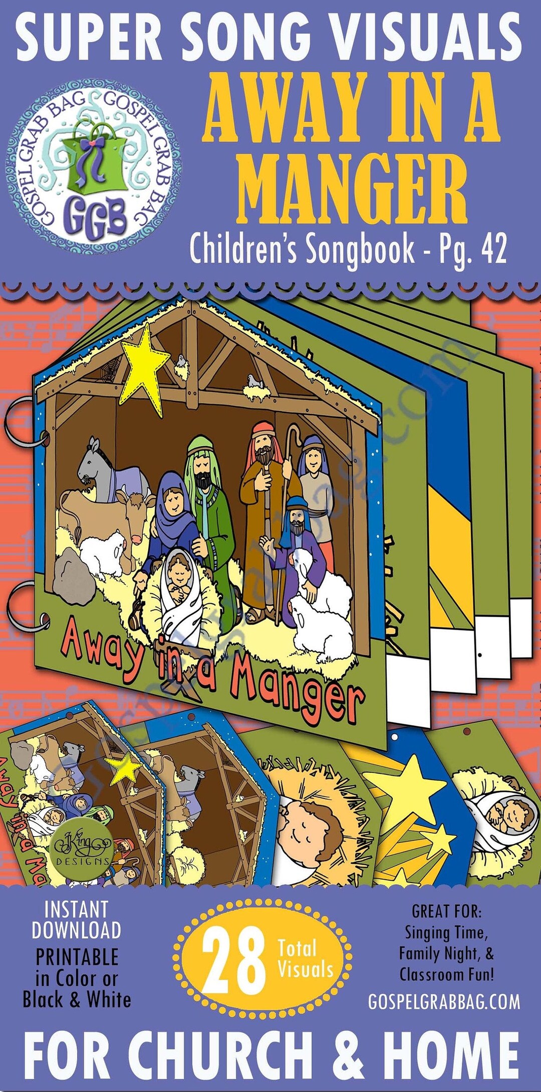 SONG "away in a Manger" VISUALS Picture-for-every-verse, Music for ...