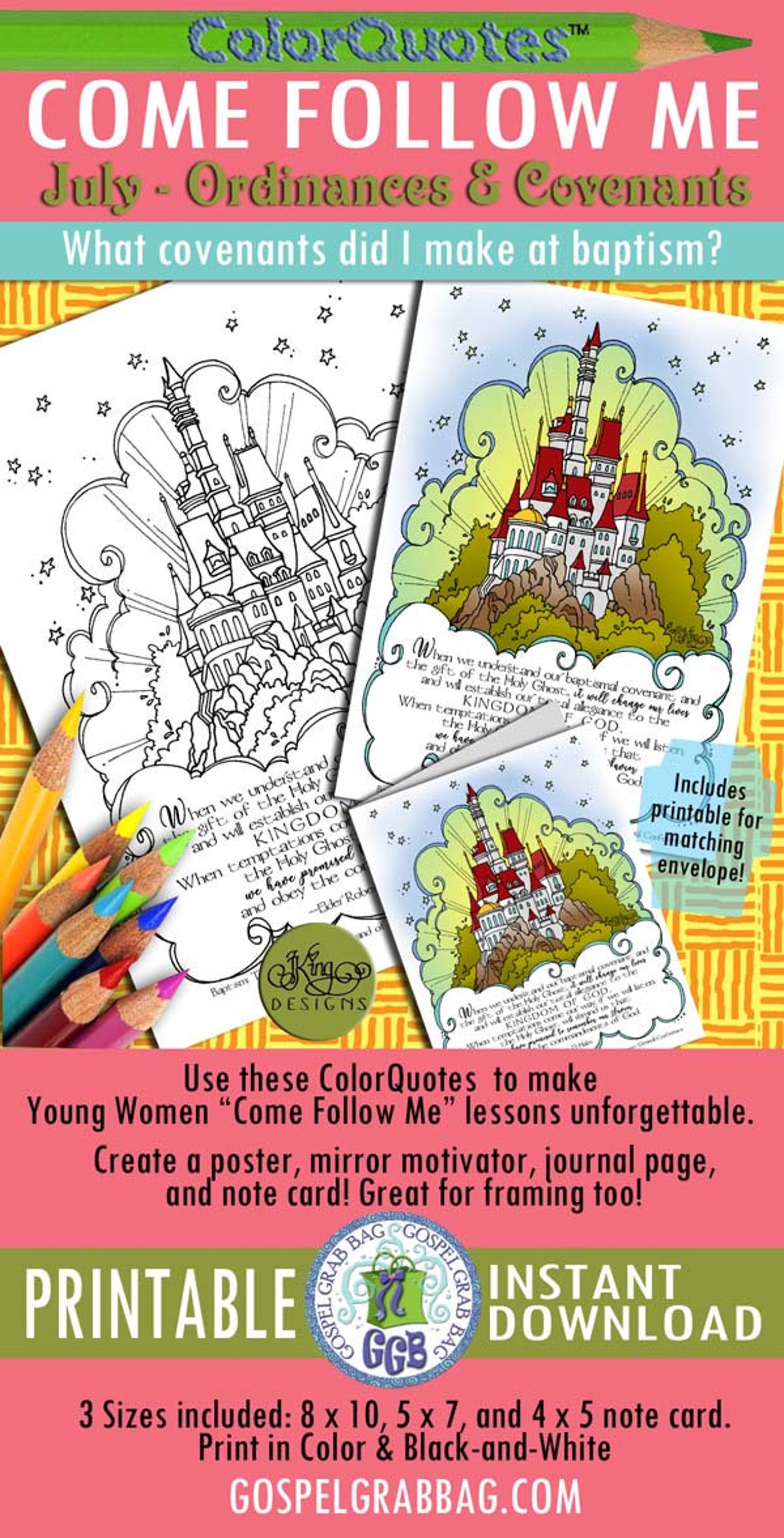 JULY Young Women Lesson 3 Come Follow Me Colorquote Theme: - Etsy