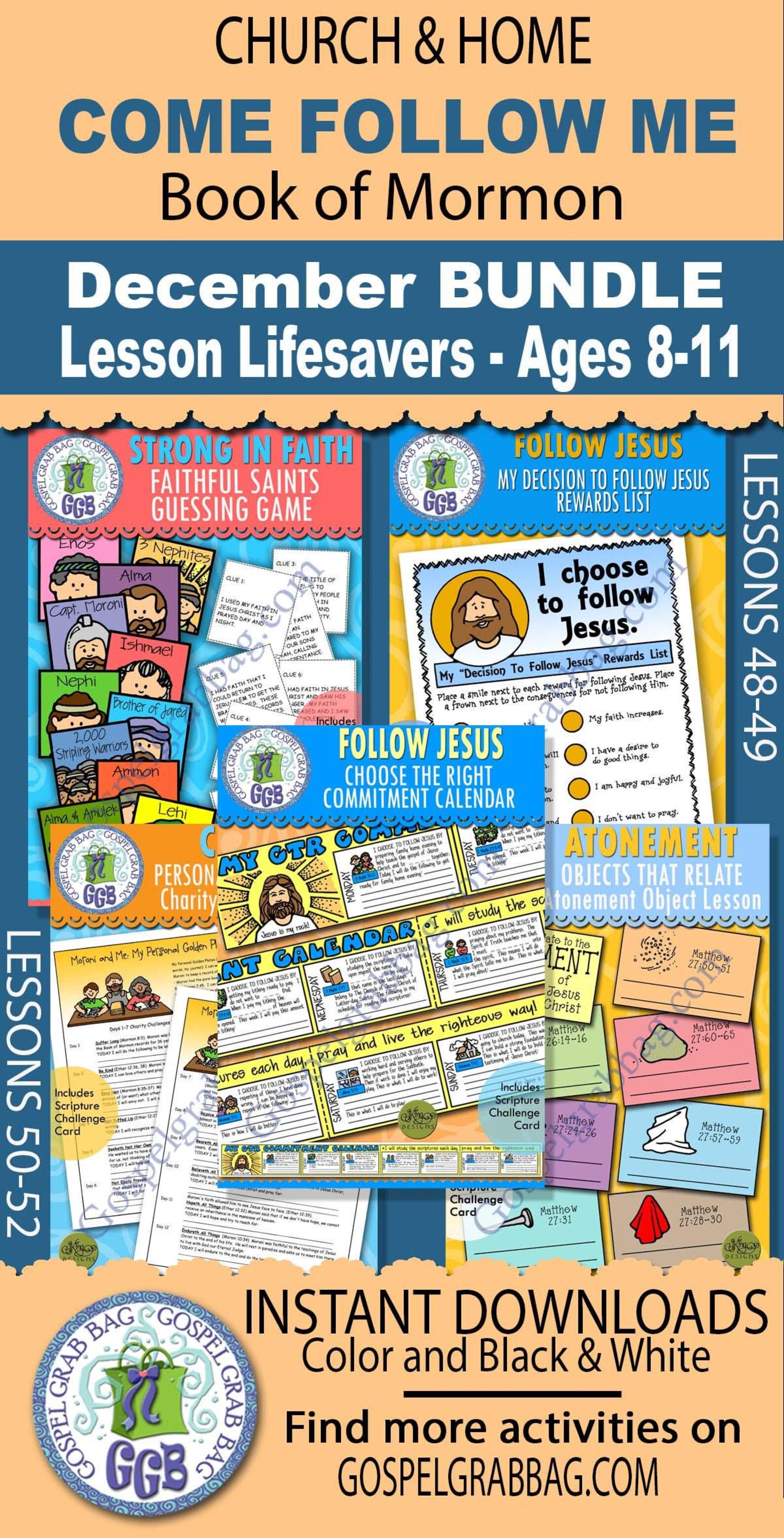 DECEMBER 2024 Weeks 1-5 Ages 8-11 Come Follow Me Book of Mormon ...