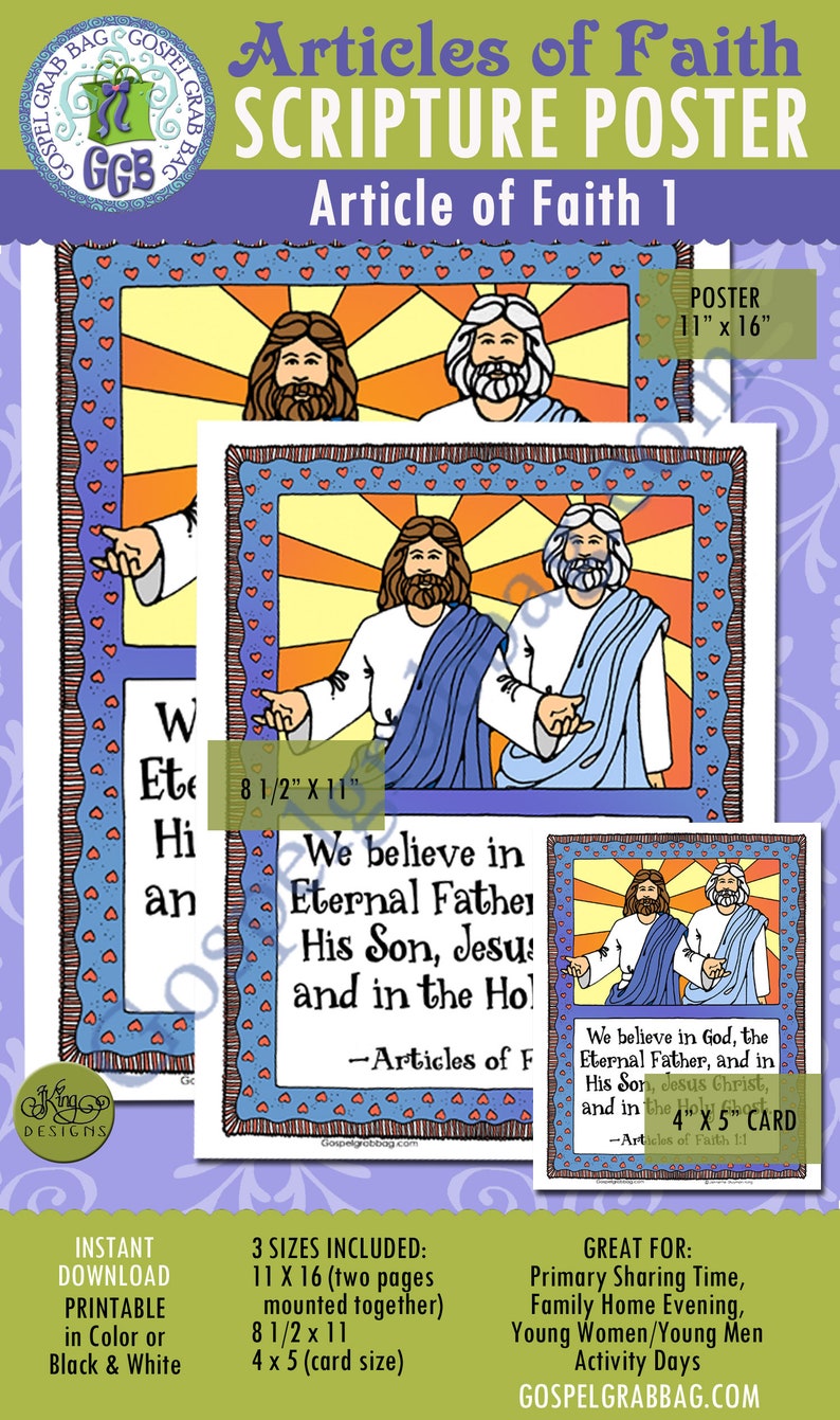 13 ARTICLE S OF FAITH Scripture Poster/card Sets Download 104 Pages ...