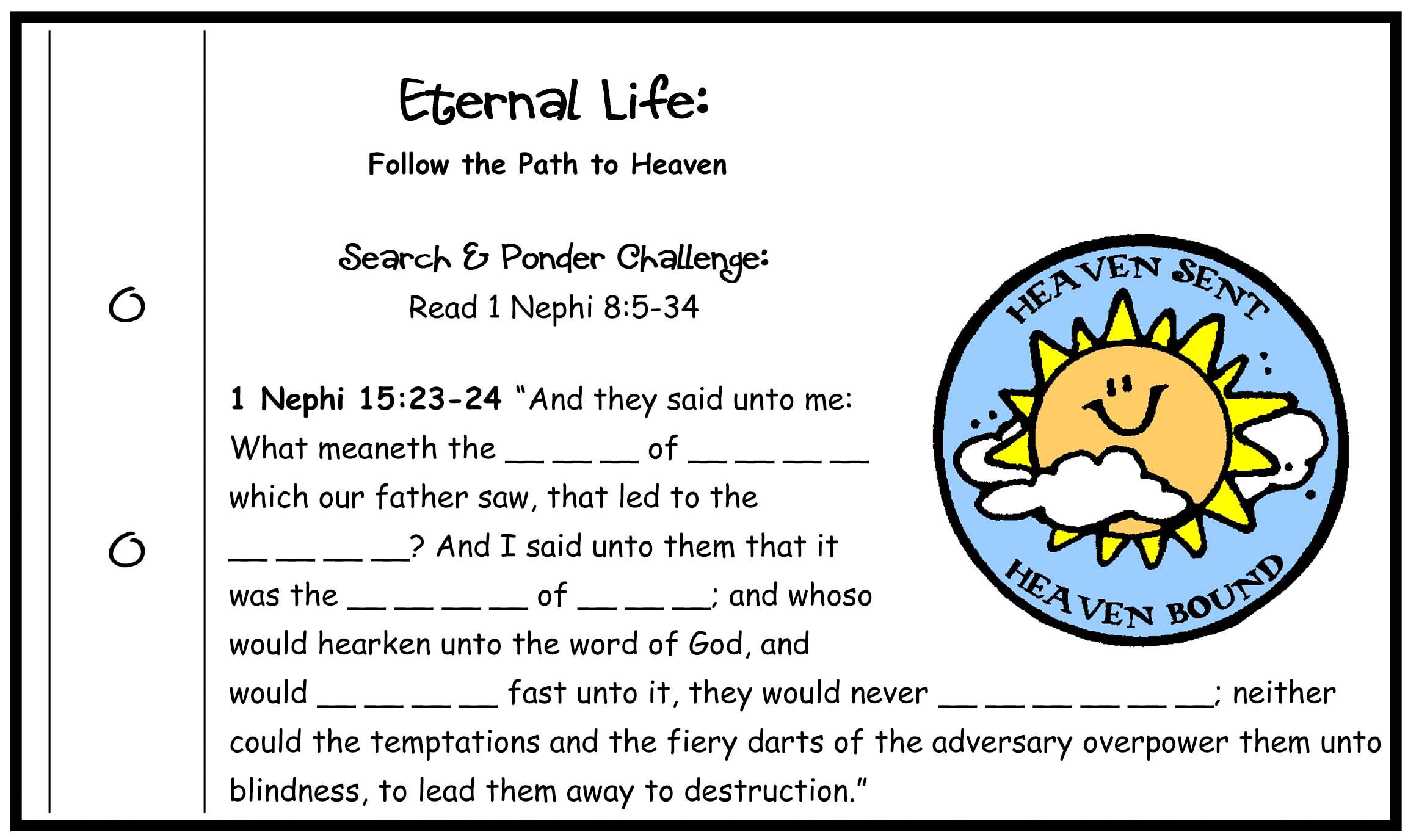 BOOK OF MORMON Lesson Lifesaver Activity: Lehi's Vision Tree of Life 3 ...