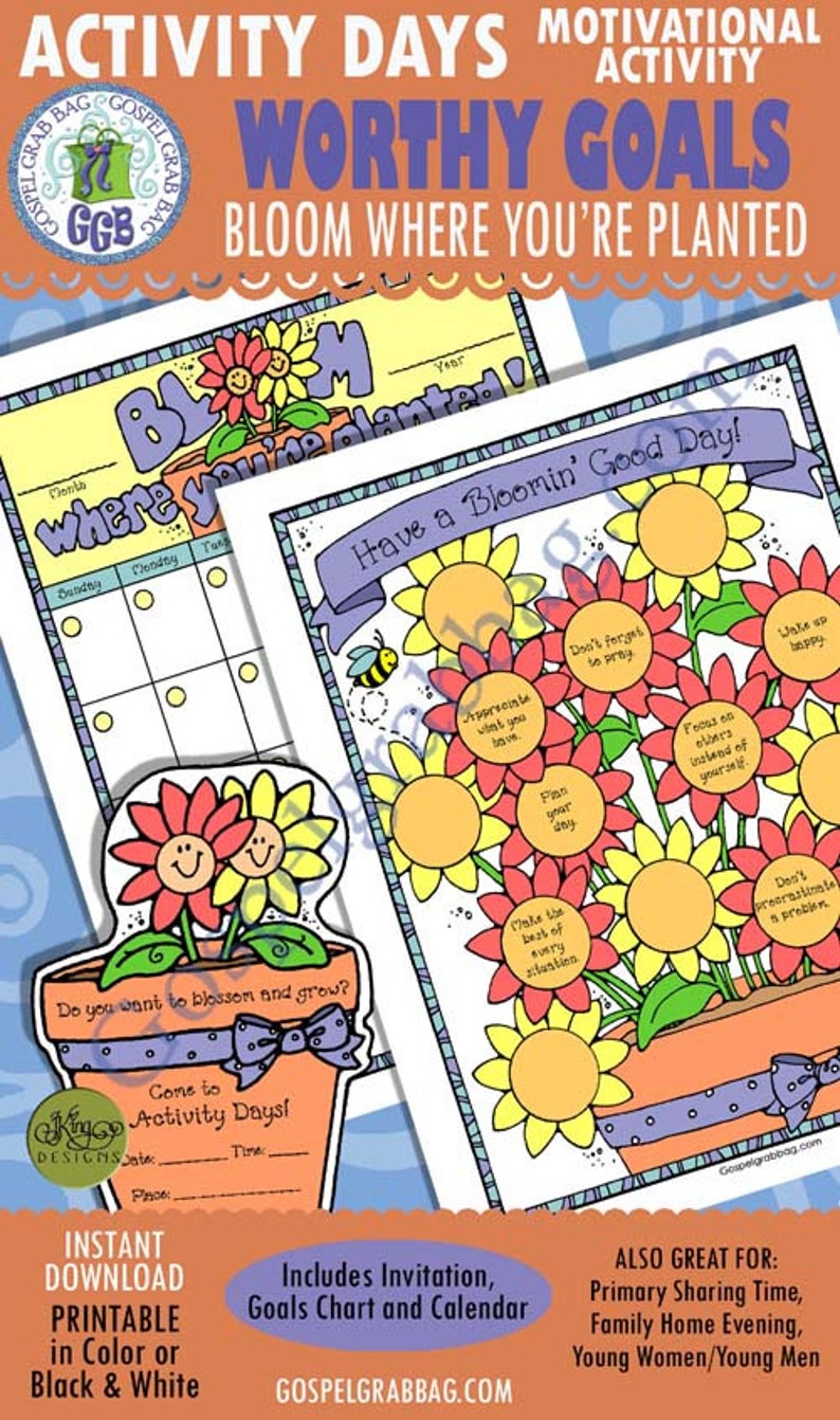 Activity Days Motivational Activity anytime: Theme - Etsy