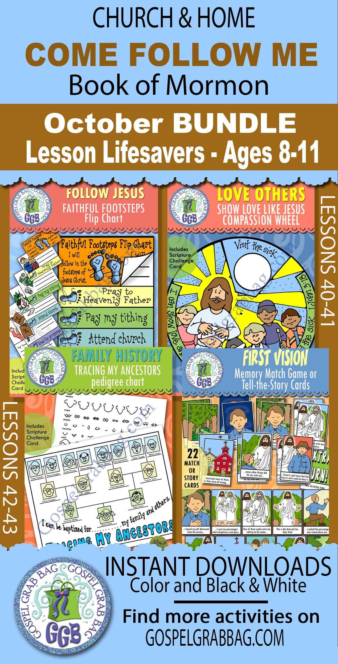 OCTOBER 2024 Weeks 1-5 Ages 8-11 Come Follow Me Book of Mormon ...