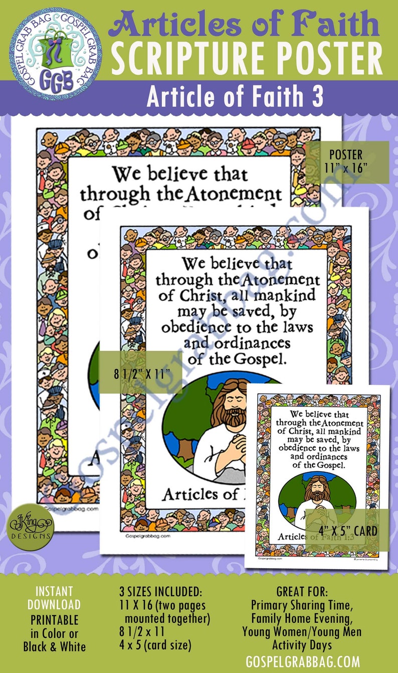 13 ARTICLE S OF FAITH Scripture Poster/card Sets - Download (104 Pages ...