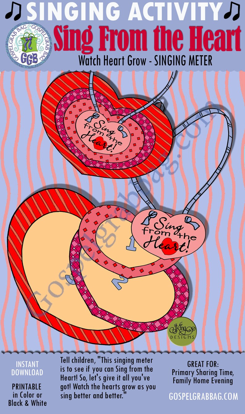 Primary Music Singing Activity, singing From the Heart Watch Heart Grow ...