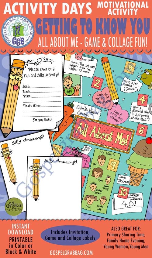 Activity Days - Motivational Activity: Theme "getting to Know You" All ...