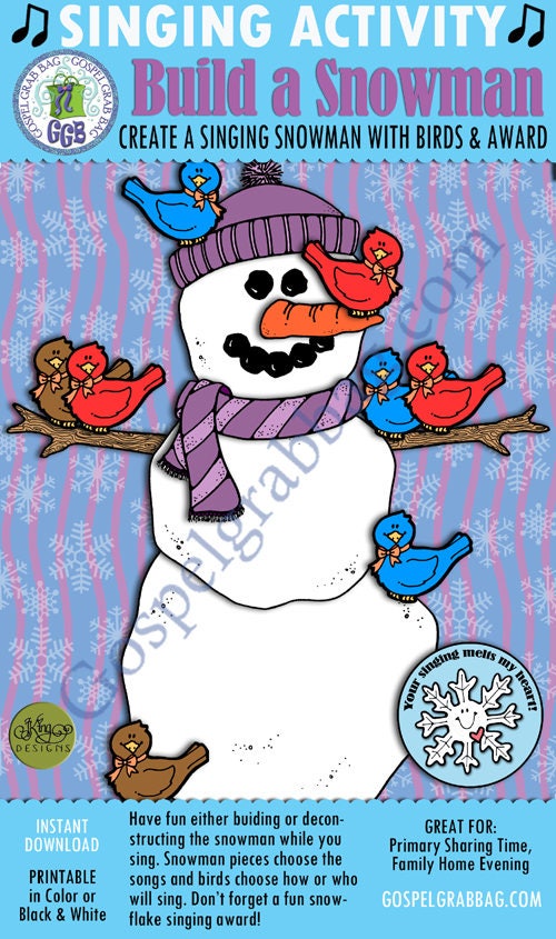 Primary Music Singing Activity, "build a Snowman" Pick-a-song, Birds ...