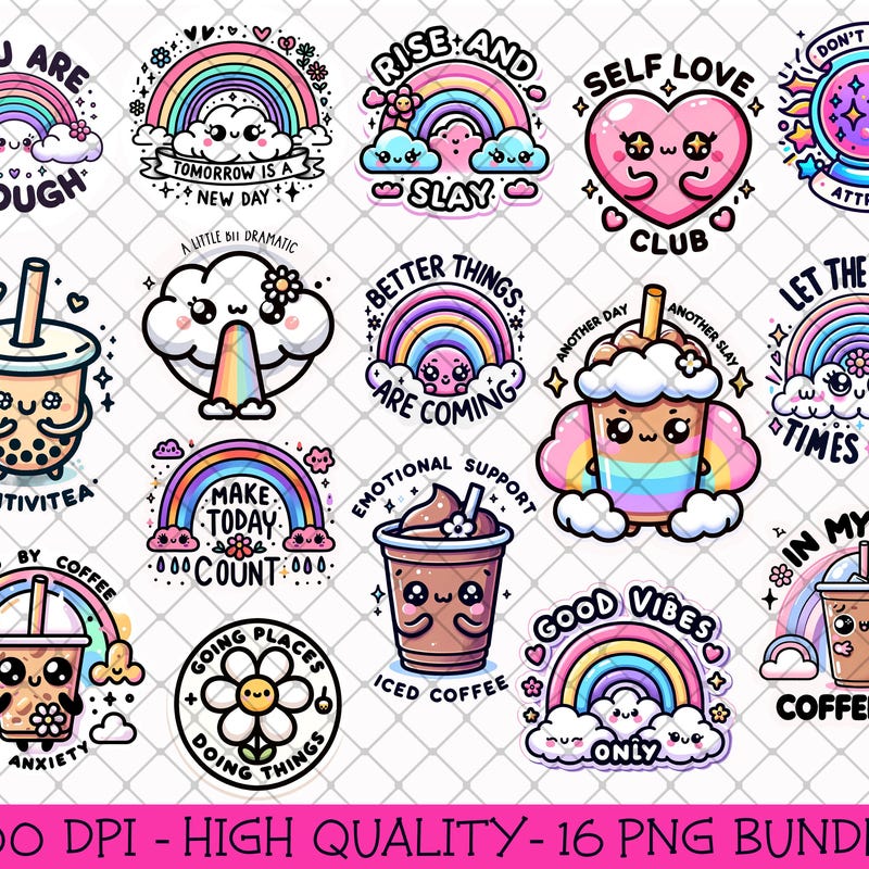 Kawaii Positive Quote Png - Etsy