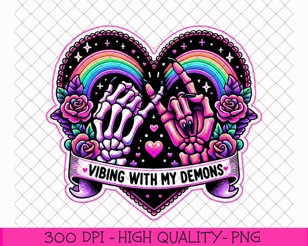 Vibing With My Demons PNG, Funny Skeleton Sarcastic Mama Sublimation ...