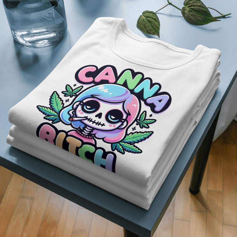 Colorful Cannabis Cannabitch Cute Skeleton Weed Pot Smoker Tshirt Mug ...