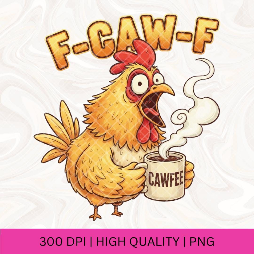 Funny F-caw-f Chicken PNG, Funny Rooster Meme Png, Crazy Hen ...