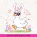 Easter Cute Silly Bunny Goose PNG, Coquette Bow Spring Silly Goose ...