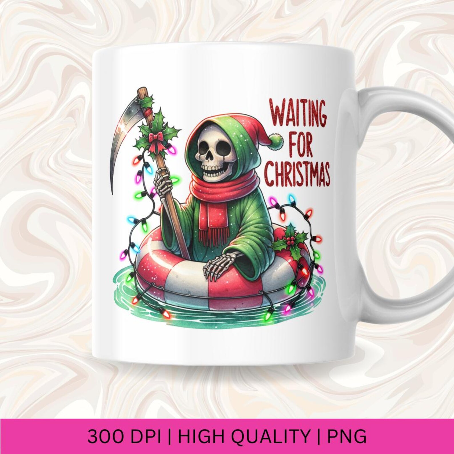 Waiting for Christmas Grim Reaper PNG, Christmas Png, Scary Christmas ...