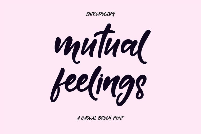 Mutual Feelings Font, Hand Lettered Font, Calligraphy Font, Whimsical ...