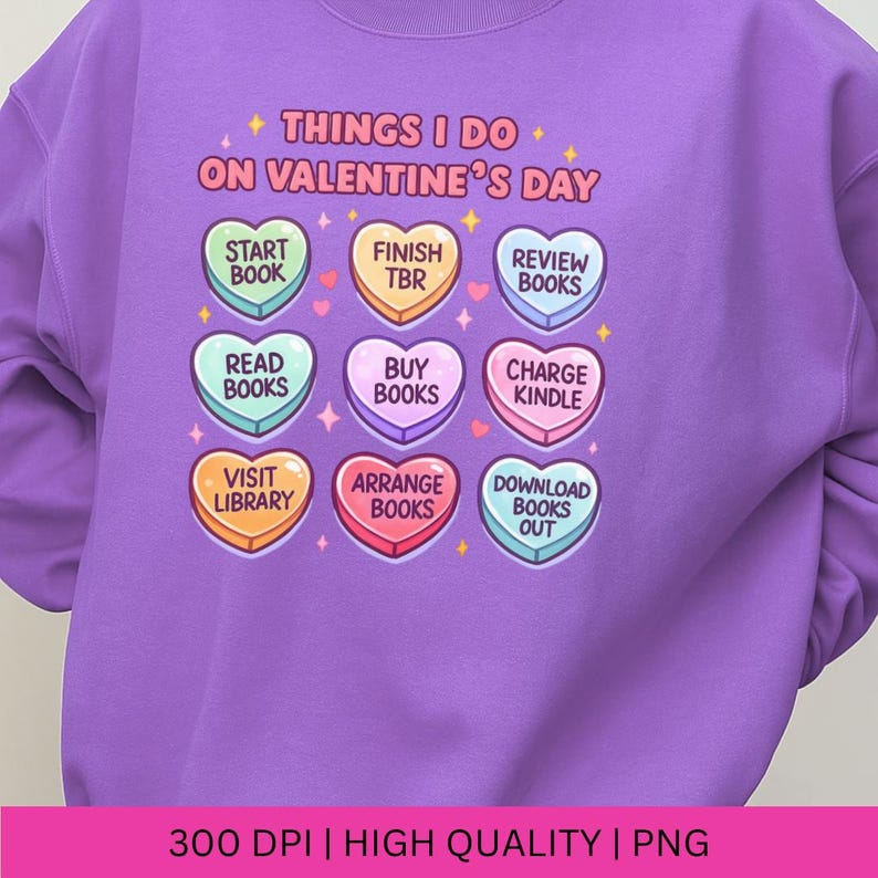 Valentine Bookish PNG Bundle, Valentines Day Book Lover Sublimation ...