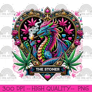 The Stoner PNG Adult Humour, Cannabis Weed Dragon Design, 420 Marijuana ...