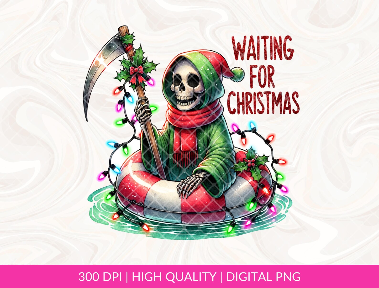 Waiting for Christmas Grim Reaper PNG, Christmas Png, Scary Christmas ...