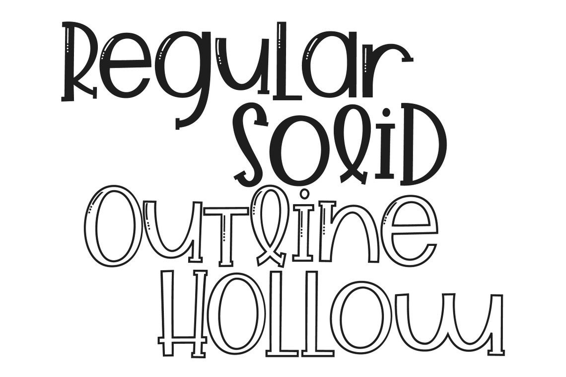 Handwritten Font Outline Font Unisex Font Craft Font Handwriting