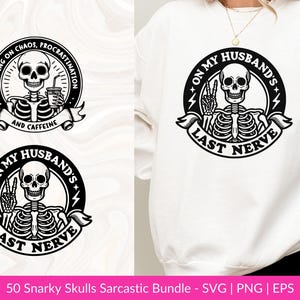 Snarky Skulls Bundle 50 Designs SVG Bundle, Adult Humor Svg, Sarcastic ...