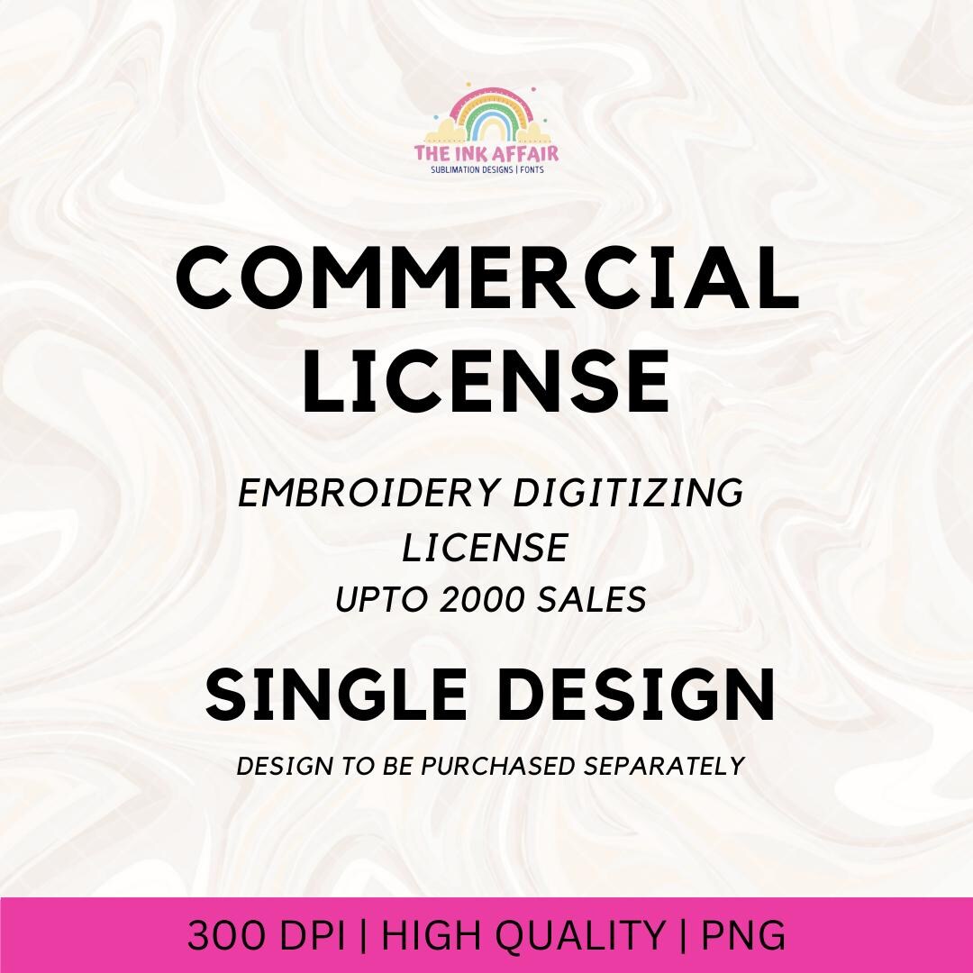 Commercial Embroidery Digitizing License, Extended Use License - Etsy