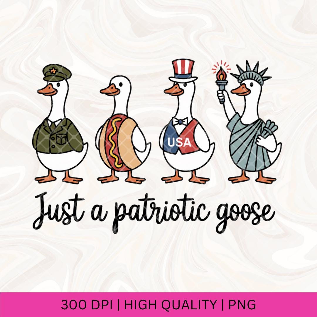 Patriotic Goose PNG, 4th of July Silly Goose Clipart, USA Goose ...