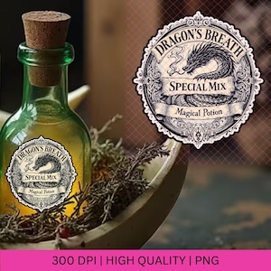 Potion Labels PNG Bundle, Mystic Potion Labels Sublimation, Apothecary ...
