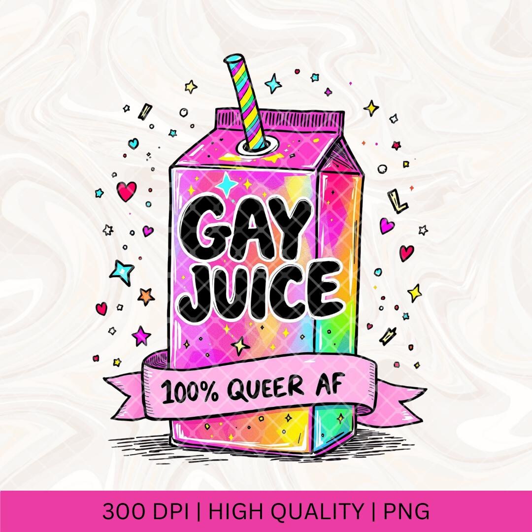 Gay Juice PNG, Queer AF Png, Pride Cartoon Png, LGBTQ Funny Png, Pride ...