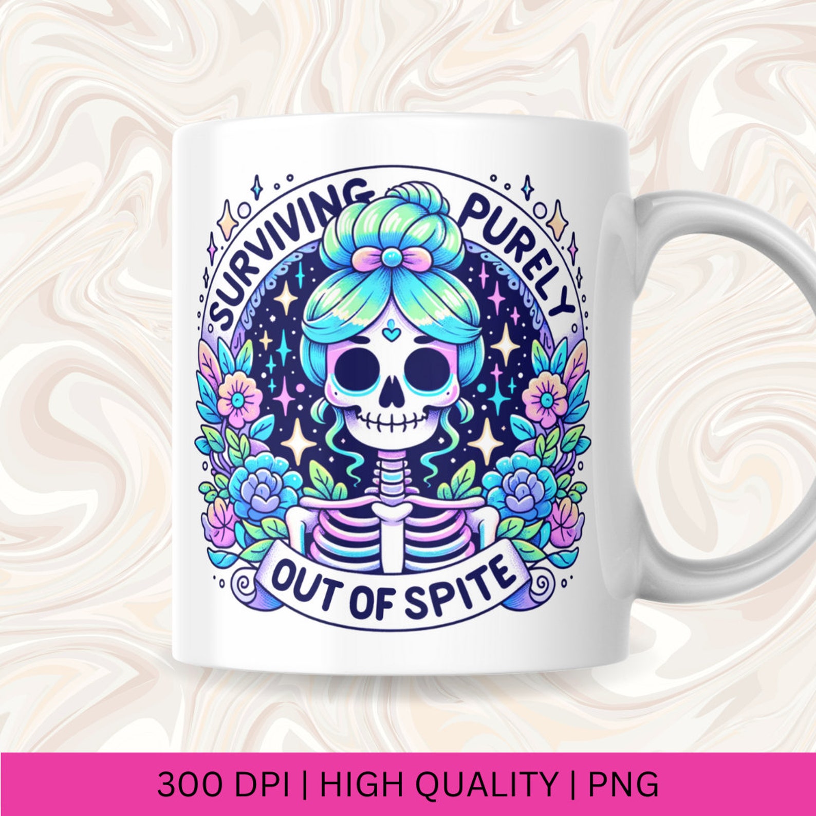 Surviving Purely Out of Spite PNG, Sarcastic Skeleton Sublimation ...