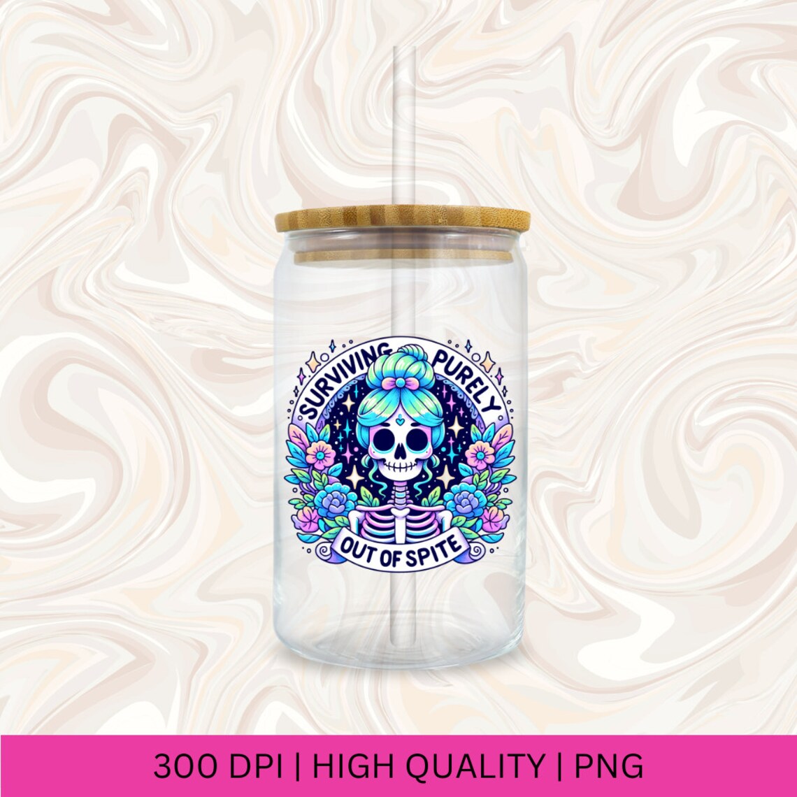 Surviving Purely Out of Spite PNG, Sarcastic Skeleton Sublimation ...