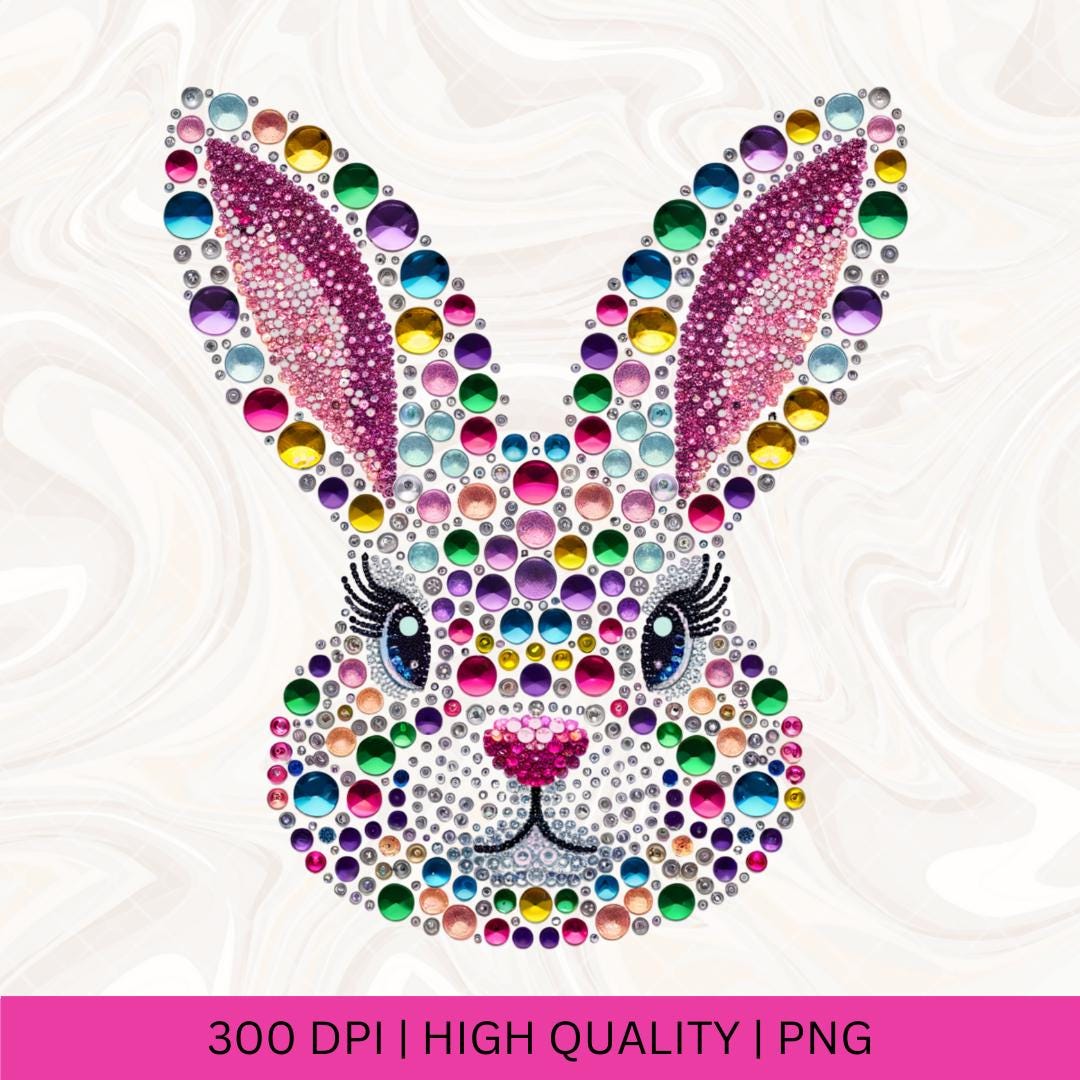 Blingy Easter Bunny PNG, Coquette Easter Bunny Sparkly Bling Urban Cool ...