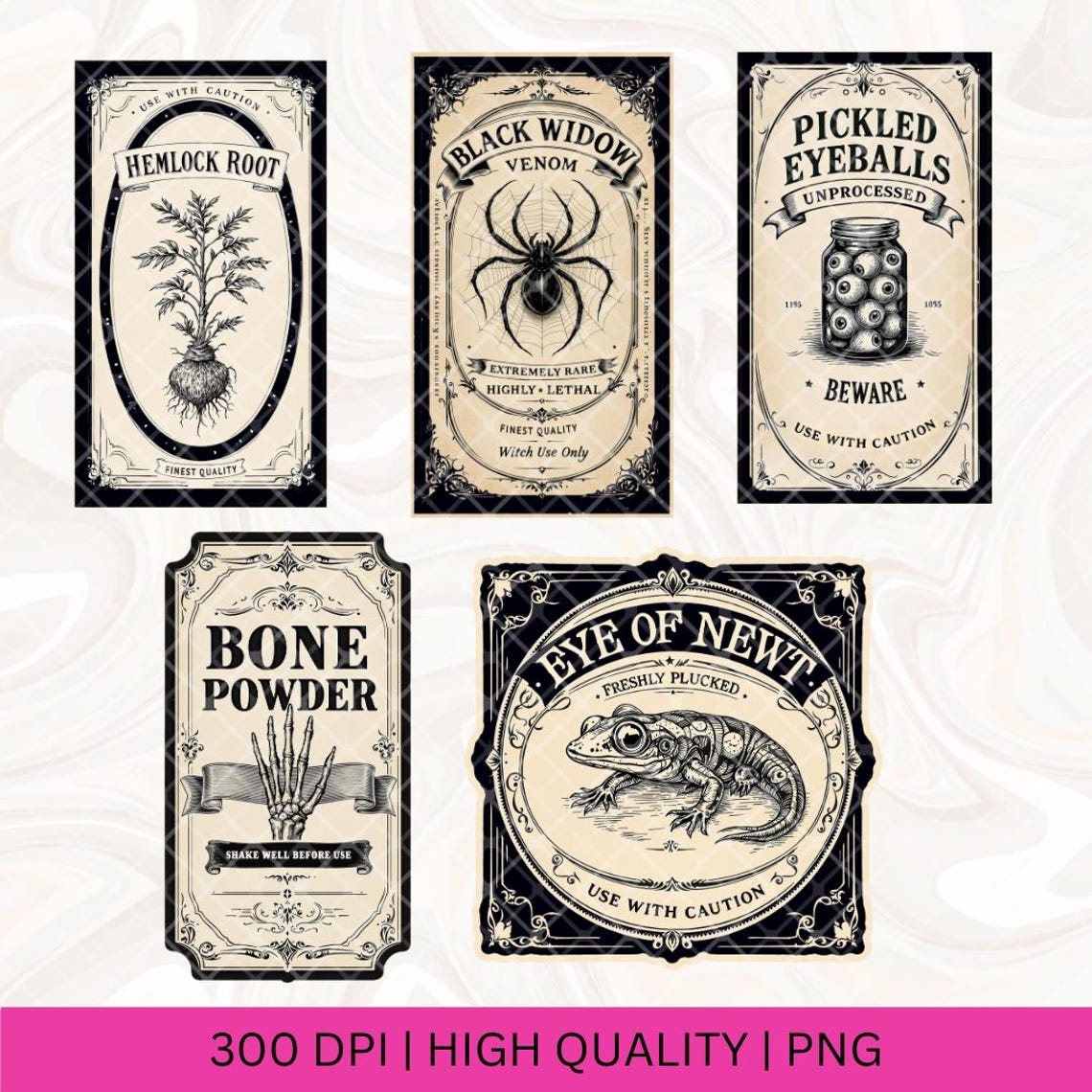 Potion Labels PNG Bundle, Mystic Potion Labels Sublimation, Apothecary ...