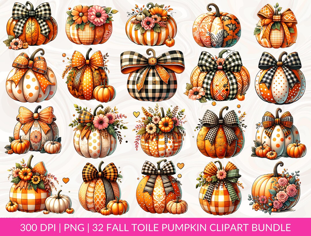 Watercolor Halloween Pumpkins Collection Clipart, Halloween Clipart ...