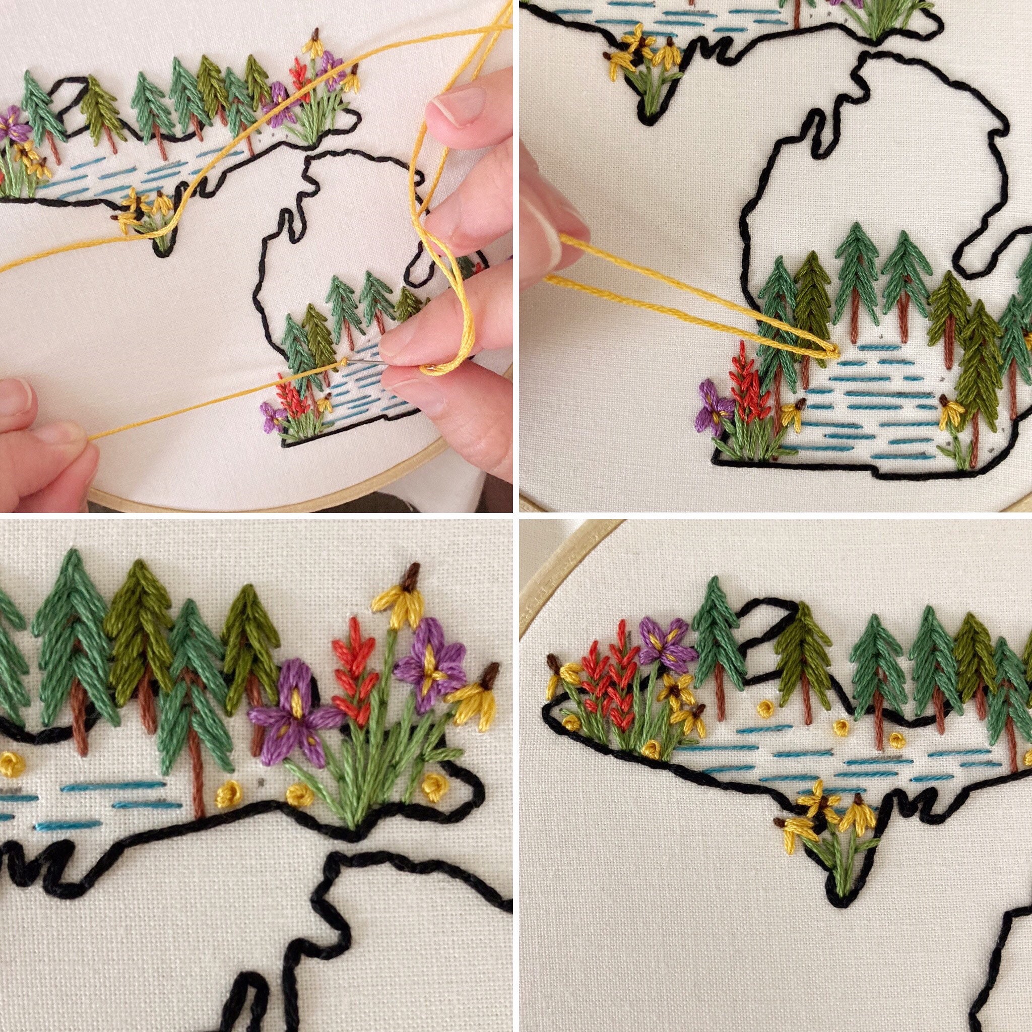 Michigan State Embroidery Pattern Instant Digital Download | Etsy