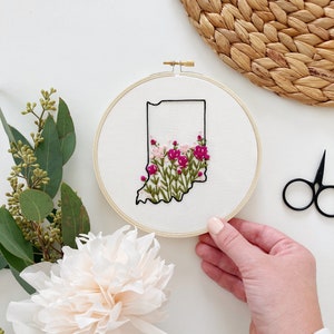 Indiana State Embroidery Pattern - Instant Digital Download -PDF ...