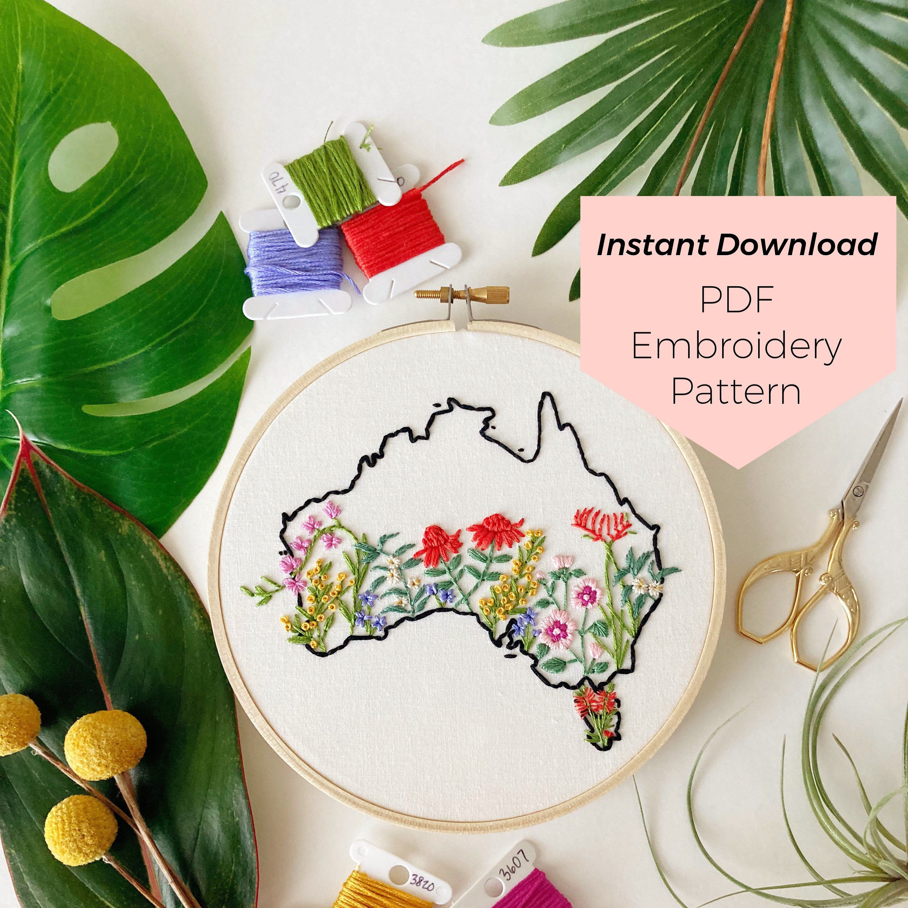 Australia Native Flowers Embroidery Pattern Instant Digital | Etsy
